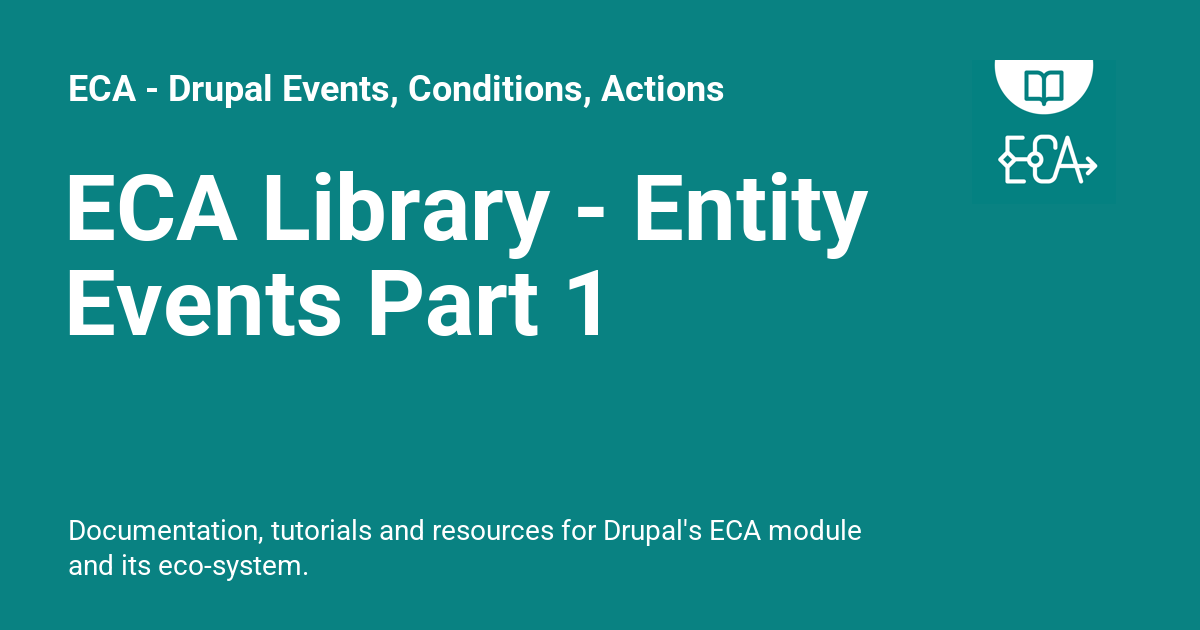 Eca Library Entity Events Part 1 Eca Drupal Events Conditions Actions 